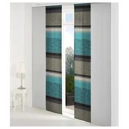 Schiebegardine WIRTH "Maribor" Gr. 2, blau (petrol), B:60cm H:175cm, Jacquard, Baumwolle, Polyester, Gardinen