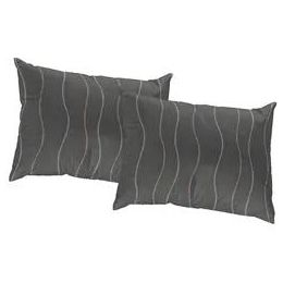 Dekokissen WIRTH "Sepino" Gr. 2, grau (grau, gemustert), B:50cm L:50cm, Baumwolle, Polyester, Dekokissen_Sitzkissen_Kissenh&uuml;llen, Kissenh&uuml;lle ohne F&uuml;llung, 2 St&uuml;ck