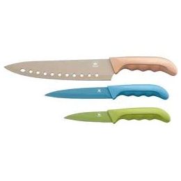 Messer-Set King "Metallic", bunt, Edelstahl, Kochmesser-Sets, metallic, 3-teilig