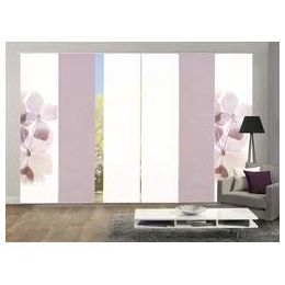 Schiebegardine Home Wohnideen "BONITA 6er SET" Gr. 1, rosa, B:60cm H:245cm, Polyester, Gardinen, Schiebevorhang Digidruck 6er Set BONITA