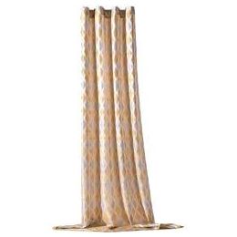 Weckbrodt-Gardinen Vorhang WECKBRODT "Raute" Gr. 1, gelb (senf, silberfarben), B:140cm H:245cm, Jacquard, Polyester, Gardinen, Jacquard, strukturiert, blickdicht, Muster Raute, Gardine, Store