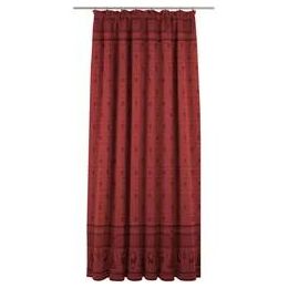 Vorhang WIRTH "Romo" Gr. 1, rot, B:135cm H:145cm, Jacquard, Baumwolle, Polyester, Gardinen