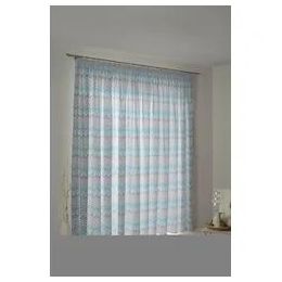 Vorhang WIRTH "Benewitz" Gr. 2, blau, B:132cm H:145cm, Jacquard, Baumwolle, Polyester, Gardinen