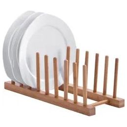 Geschirrständer zeller PRESENT, beige (natur), B:34cm H:12cm T:12,5cm, Holz teilmassiv, Geschirrständer, aus Bambus, für bis zu 8 Teller