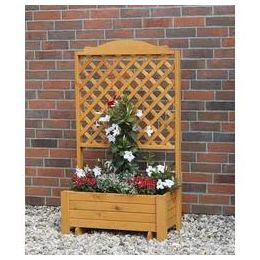 Spalier Promadino "Romantica", braun (honigbraun), B:80cm H:140cm T:38cm, Holzwerkstoff, Rankhilfen, mit Pflanzkasten, BxTxH: 80x38x140 cm