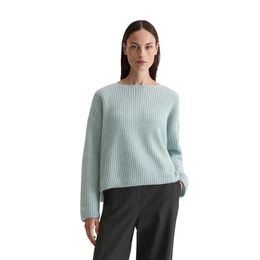 Marc O'Polo MARC O'POLO Damen Strickpullover "aus softem Schurwolle-Mix"silbery blau, Gr. L, unifarben, Obermaterial: 75% Schurwolle, 25% Polyamid, Pullover