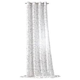 Weckbrodt-Gardinen Vorhang WECKBRODT "Mila" Gr. 1, gelb, B:140cm H:245cm, Polyester, Gardinen, Leinen-Optik, transparent, mit floralem Digitaldruck, Gardine, Store
