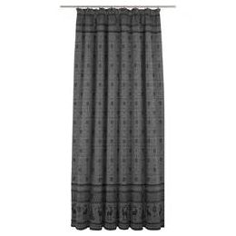 Vorhang WIRTH "Romo" Gr. 1, grau, B:135cm H:145cm, Jacquard, Baumwolle, Polyester, Gardinen
