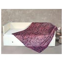 Wohndecke Kinzler "Kaschmirtouch", lila (beere), B:150cm L:200cm, Polyester, Wohndecken, elegantes Allover-Design, Kuscheldecke