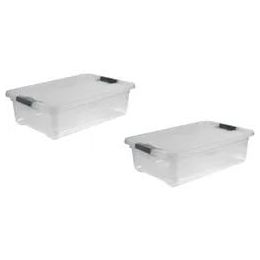 Organizer keeeper "cornelia", transparent, B:39,5cm H:17cm T:59,5cm, Kunststoff, Aufbewahrungsboxen, Aufbewahrungsbox, 28 L, mit Deckel, Schiebeverschluss