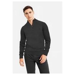 Troyer INDICODE "Lillamos", Herren, Gr. L, schwarz, Strick, Obermaterial: 80% Baumwolle, 20% Polyamid, unifarben, Modisch, normal, ohne Ausschnitt, Pullover