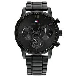 Multifunktionsuhr Tommy Hilfiger "SULLIVAN", schwarz, Armbanduhren, Herren, Quarzuhr, Armbanduhr, Herrenuhr, Datum, Edelstahlarmband