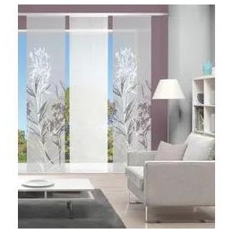 Schiebegardine Vision S "3ER SET SEMORA" Gr. 1, grau, B:60cm H:260cm, Polyester, Gardinen, HxB: 260x60, Schiebevorhang 3er Set Digitaldruck