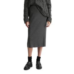 Marc O'Polo Strickrock MARC O'POLO "aus softem Schurwolle-Mix", Damen, Gr. 34, night grau melange, Obermaterial: 50% Schurwolle, 33% Viskose, 17% Polyamid, unifarben, figurbetont wadenlang, Röcke