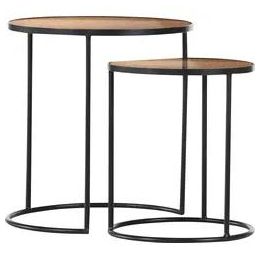 Satztisch GUTMANN FACTORY "65926", schwarz (schwarz, schwarz, schwarz), B:55cm H:60cm T:55cm, Tische, mit Glasplatte