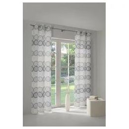 Vorhang WIRTH "Zirbello" Gr. 4, grau (hellgrau), B:132cm H:245cm, Jacquard, Baumwolle, Polyester, Gardinen