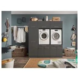 Mehrzweckschrank-Set LAUNDREEZY "LAUNDREEZY LDSK13", grau (anthrazit), B:185cm H:200cm T:67,5cm, Holzwerkstoff, Kastenmöbel-Sets, Breite 185 cm