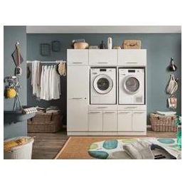 Mehrzweckschrank-Set LAUNDREEZY "LAUNDREEZY LDSK13", weiß, B:185cm H:200cm T:67,5cm, Holzwerkstoff, Kastenmöbel-Sets, Breite 185 cm