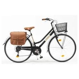 Cityrad "Citybike 605 Lady" Gr. 46, schwarz (schwarz, schwarz), VENICE - I LOVE ITALY, Fahrräder, 46cm, 28 Zoll (71,12cm), für Damen, Kettenschaltung