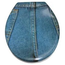 WC-Sitz ADOB "Jeans", grau, Duroplast, WC-Sitze, sehr stabil, universal passend
