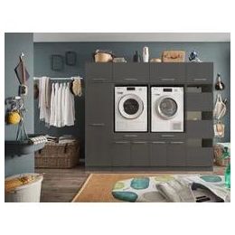 Mehrzweckschrank-Set LAUNDREEZY "LAUNDREEZY LDSK15", grau (anthrazit), B:235cm H:200cm T:67,5cm, Holzwerkstoff, Kastenmöbel-Sets, Breite 235 cm