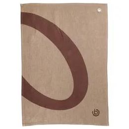 Geschirrtuch Bugatti "Ellipse - Jacquard", braun (braun, natur), B:50cm L:70cm, 100% Baumwolle, Geschirrtücher