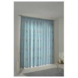 Vorhang WIRTH "Stuben" Gr. 4, blau, B:132cm H:225cm, Jacquard, Baumwolle, Polyester, Gardinen