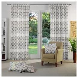 Vorhang WIRTH "Zirbello" Gr. 1, braun, B:132cm H:145cm, Jacquard, Baumwolle, Polyester, Gardinen