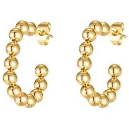 Paar Creolen Firetti "Schmuck Geschenk Edelstahl Ohrschmuck Ohrringe Bubble", gold (gelbgoldfarben), Ohrringe, Damen, Edelstahl