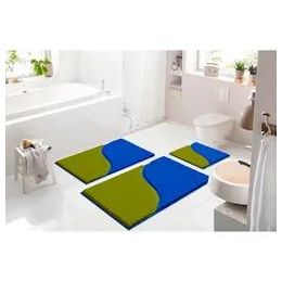 Badematte Grund Gr. 3, blau (blau, grün), rechteckig (70 x 120 ), 1, Badematten
