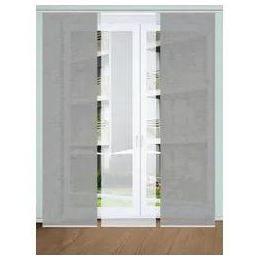 Schiebegardine HOME IN GREEN "ESTRA" Gr. 1, grau, B:60cm H:245cm, Polyester, Gardinen, SET DIGITALDRUCK,BAMBUSOPTIK RECYCELT