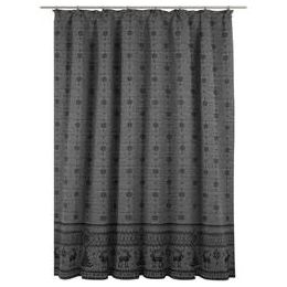 Vorhang WIRTH "Romo" Gr. 1, grau, B:65cm H:120cm, Jacquard, Baumwolle, Polyester, Gardinen
