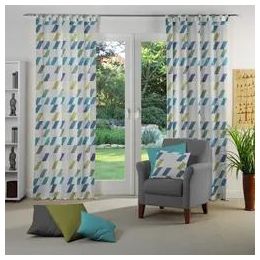 Vorhang WIRTH "Bray" Gr. 5, blau, B:132cm H:255cm, Jacquard, Baumwolle, Polyester, Gardinen