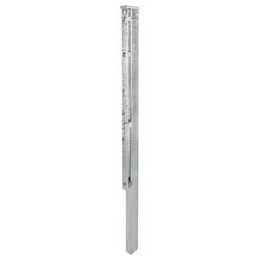 GAH Alberts Zaunpfosten ALBERTS, grau (feuerverzinkt), B:6cm H:200cm T:4cm, Stahl, Zaunpfosten, 60x40 mm f&uuml;r Doppelstabmattenzaun, 200 cm, mit Flacheisen