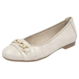 Ballerina Remonte "Remonte Ballerinas Leder", Damen, Gr. 38, silber, Leder, casual, Schuhe