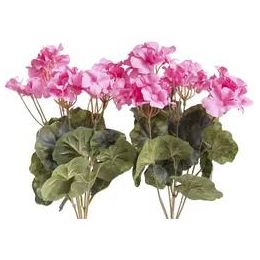 Kunstblume BOTANIC-HAUS "Geranienbusch", pink, B:22cm H:37cm T:22cm Ø:22cm, Kunststoff, Kunstpflanzen