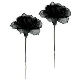 Kunstblume I.GE.A. "Amaryllis 2er Set", schwarz, B:16cm H:60cm L:12cm, Polyester, Kunstpflanzen, 60cm Blumen Zweig Dekozweig Weihnachtsdeko Weihnachtsblume Deko