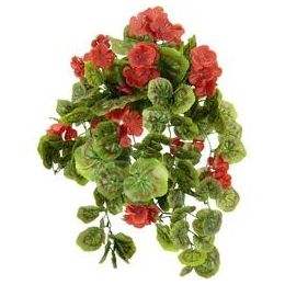 Kunstpflanze I.GE.A. "Hängende Geranie", rot, B:25cm H:40cm L:25cm, Obermaterial: 98% Polyester, 2% Kunststoff, Kunstpflanzen, 40 cm