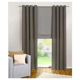 Weckbrodt-Gardinen Vorhang WECKBRODT "Vito" Gr. 1, grau (betonoptik), B:140cm H:245cm, Satin, Polyester, Gardinen, Microvelour, blickdicht, Unifarben, Gardine, Store