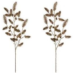 Winterliche Kunstpflanze Creativ green "Weihnachtsdeko", beige (champagner), B:25cm H:93cm T:20cm, Kunststoff, Kunstpflanzen, Zweig mit zahlreichen Tannenspitzen, champagner, 2er-Set