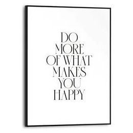 Bild mit Rahmen Reinders "More Happiness", schwarz (farbe bild(er): schwarz), B:30cm H:40cm T:1,6cm, Holzwerkstoff, Bilder