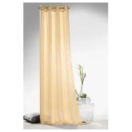 Weckbrodt-Gardinen Vorhang WECKBRODT "Klara" Gr. 1, beige (natur), B:140cm H:245cm, Polyester, Gardinen, Wildseiten-Optik, halbtransparent, Gardine, Store