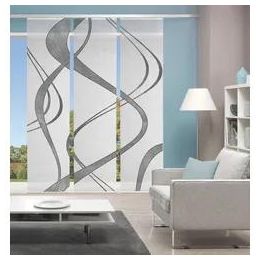 Schiebegardine Vision S "TIBANO MITTE" Gr. 1, grau, B:60cm H:260cm, Polyester, Gardinen, HxB: 260x60, BAMBUS OPTIK