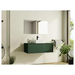 Waschbeckenunterschrank hängend - Grün matt - 94 cm - TEANA II