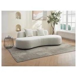 Sofa 3-Sitzer - Bouclé-Stoff - Weiß - BASILIANA