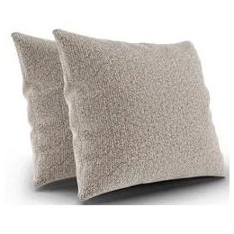 Sit & More Polsterauflage SIT & MORE "Kolding", beige (linen), B:50cm H:50cm T:8cm, 100% Polyester, Polsterauflagen, 2er Kissen-Set wahlweise in zwei Größen