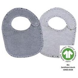 Wörner Lätzchen WÖRNER "at home Druckknopflatz 22x29 cm 2er Set", Baby, grau, Baumwolle, Lätzchen, Biobaumwolle, maschinenwaschbar, trocknergeeignet