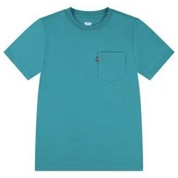 Levi's T-Shirt LEVI'S KIDS "LVB SUNSET POCKET TEE", Jungen, Gr. 14 (164), grün (porcelain gr), Jersey, Obermaterial: 60% Baumwolle, 40% Polyester, Rundhals, Shirts