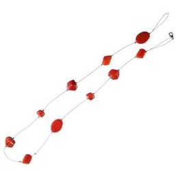 Dekokette Liedeco "Rubin", rot (rubinrot), L:80cm, Materialmix, Gardinenbefestigungen, zur Dekoration von Seitenschals, Gardinen