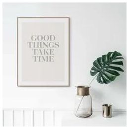Bild mit Rahmen Reinders "Take Your Time", beige (farbe bild(er): beige), B:30cm H:40cm T:1,6cm, Holzwerkstoff, Bilder